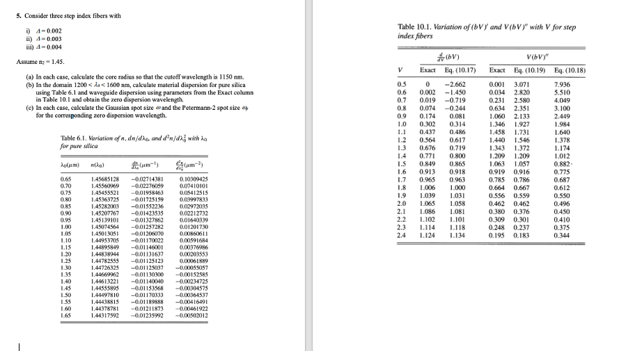 Solved For both single mode and multimode, Consider three | Chegg.com
