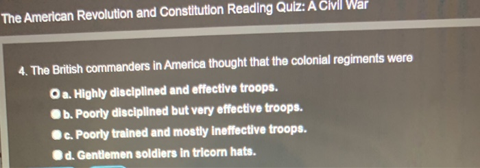 The American Revolution and Constitution Reading | Chegg.com