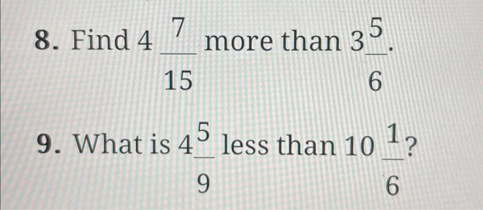 Solved 9. What is 495 less than 1061 ?8. Find 4157 more than | Chegg.com