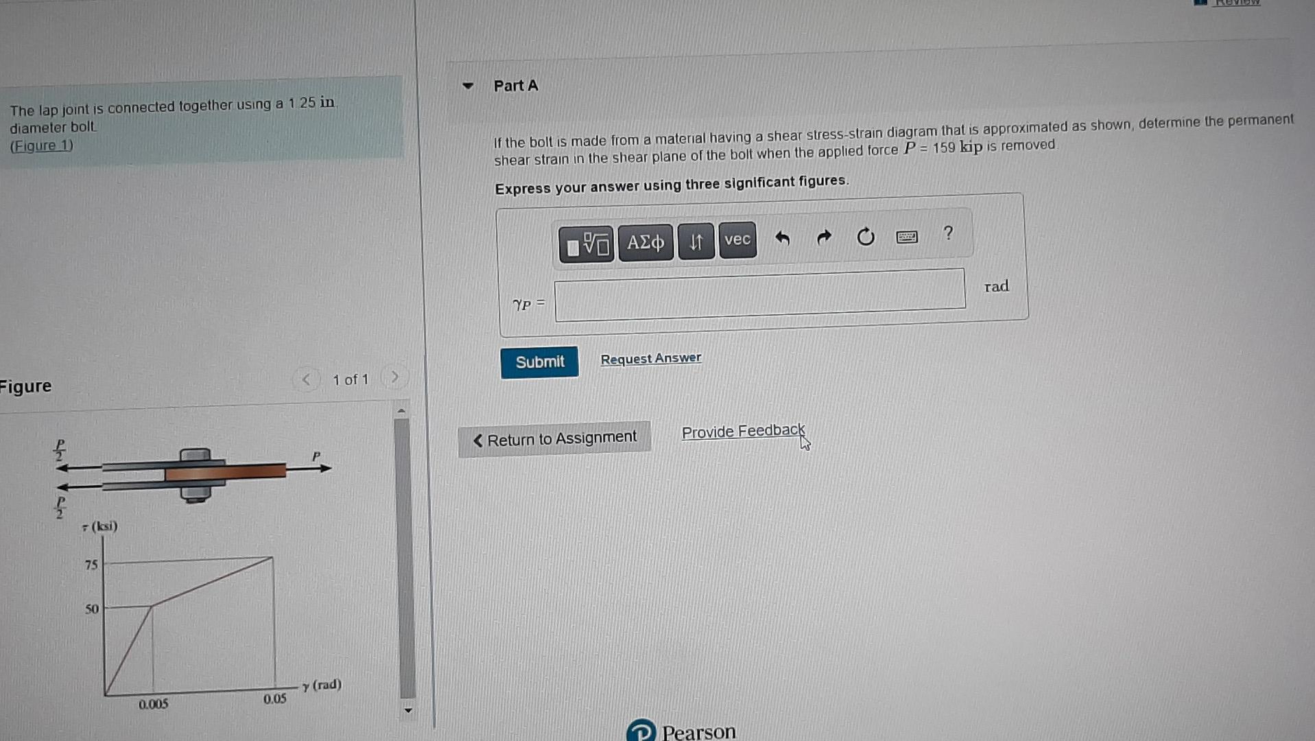 Solved The lap joint is connected together using a 1.25 in | Chegg.com
