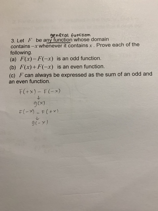 Solved general function 3. Let F be any function whose | Chegg.com