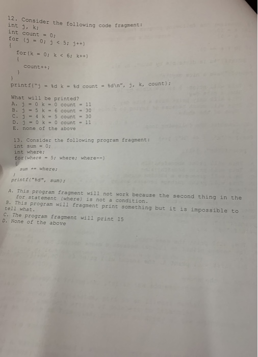 Solved 9 Consider The Following Program Fragment Int A 10 7444