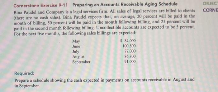 Solved Cornerstone Exercise 9-11 Preparing an Accounts | Chegg.com Solved Cornerstone Exercise 9-11 Preparing an Accounts | Chegg.com