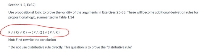 Solved Section 1-2, Ex32) Use propositional logic to prove | Chegg.com