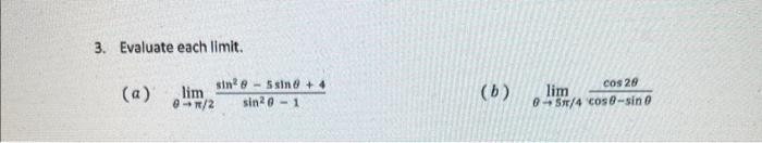 Solved 3. Evaluate each limit. (a) | Chegg.com