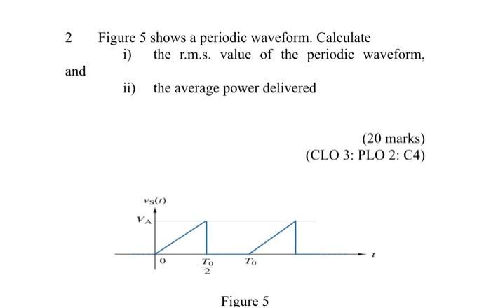 Solved 2 Figure 5 shows a periodic waveform. Calculate i) | Chegg.com