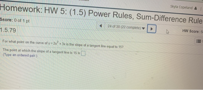 Solved Homework: HW 5: (1.5) Power Rules, Sum-Difference | Chegg.com