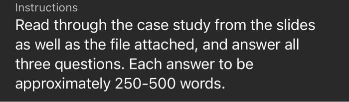 Solved Instructions Read through the case study from the | Chegg.com