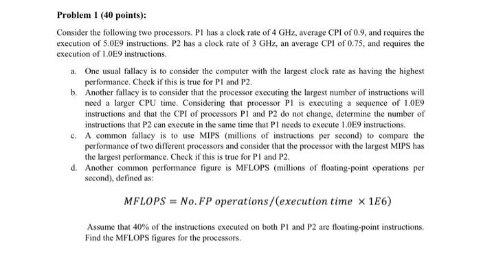Problem 1 40 Points Consider The Following Two 