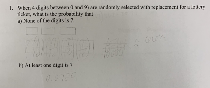 Solved 1. When 4 digits between 0 and 9) are randomly | Chegg.com