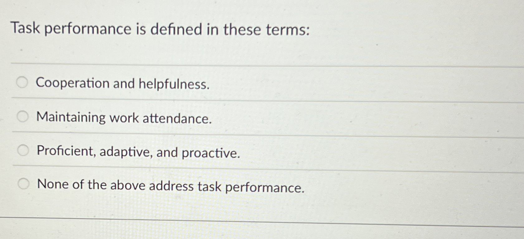Solved Task performance is defined in these | Chegg.com