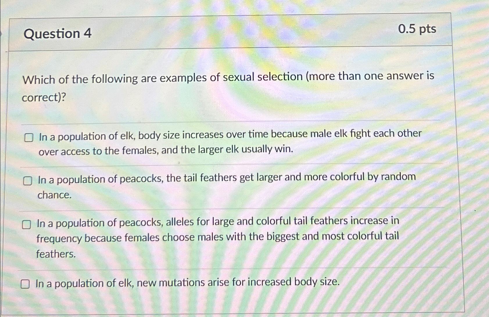 Solved Question 40.5ptsWhich of the following are examples | Chegg.com