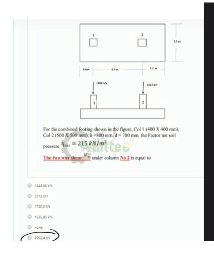 Solved For the combined footing shown in the figure, Col | Chegg.com