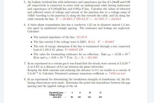 Solved 5. An 3-phase overhead line with inductance and | Chegg.com
