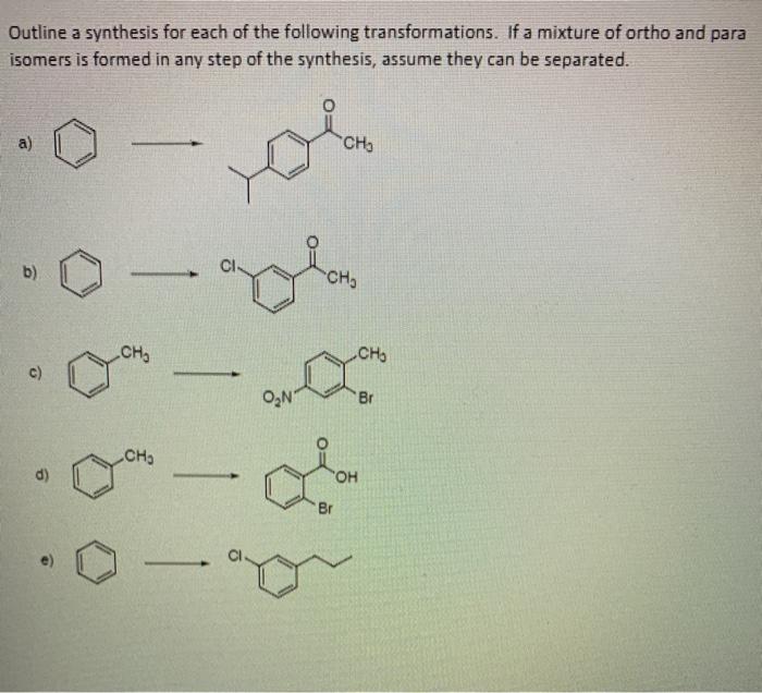 Solved Outline a synthesis for each of the following | Chegg.com