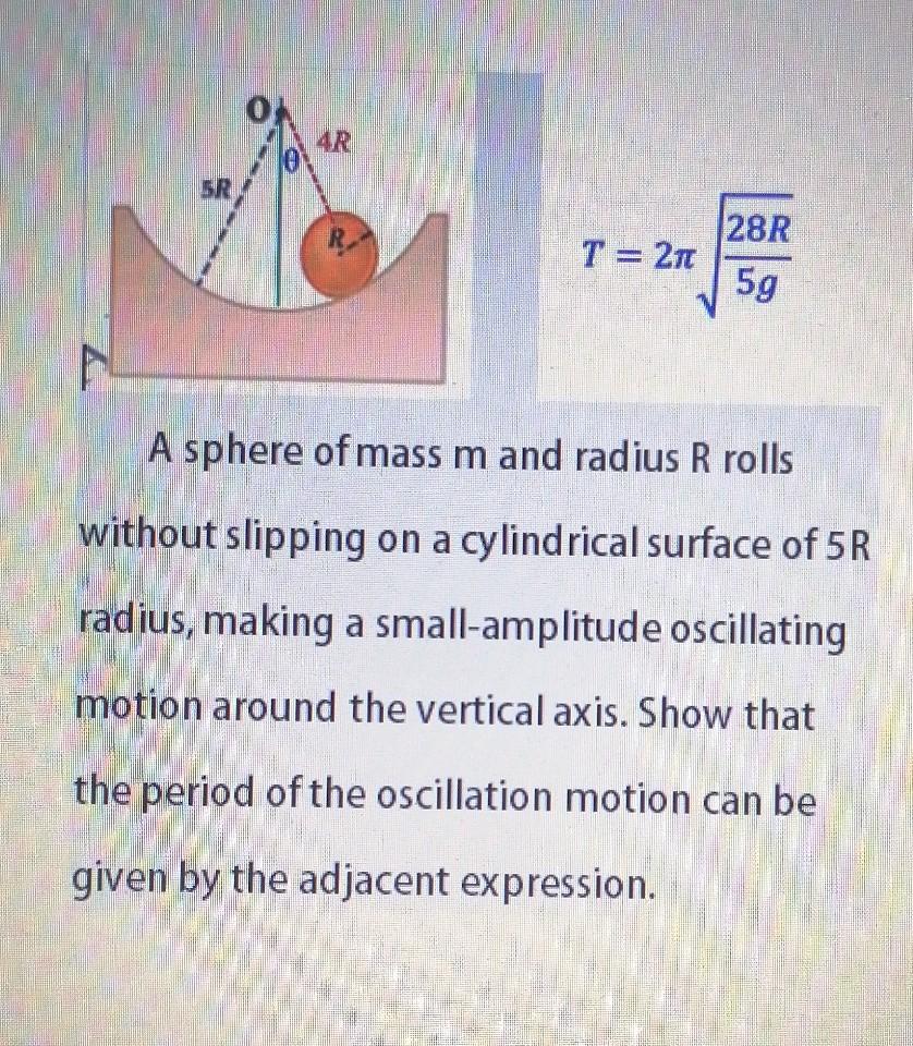 Solved 4R SR R 28R T = 270 5g A sphere of mass m and radius | Chegg.com