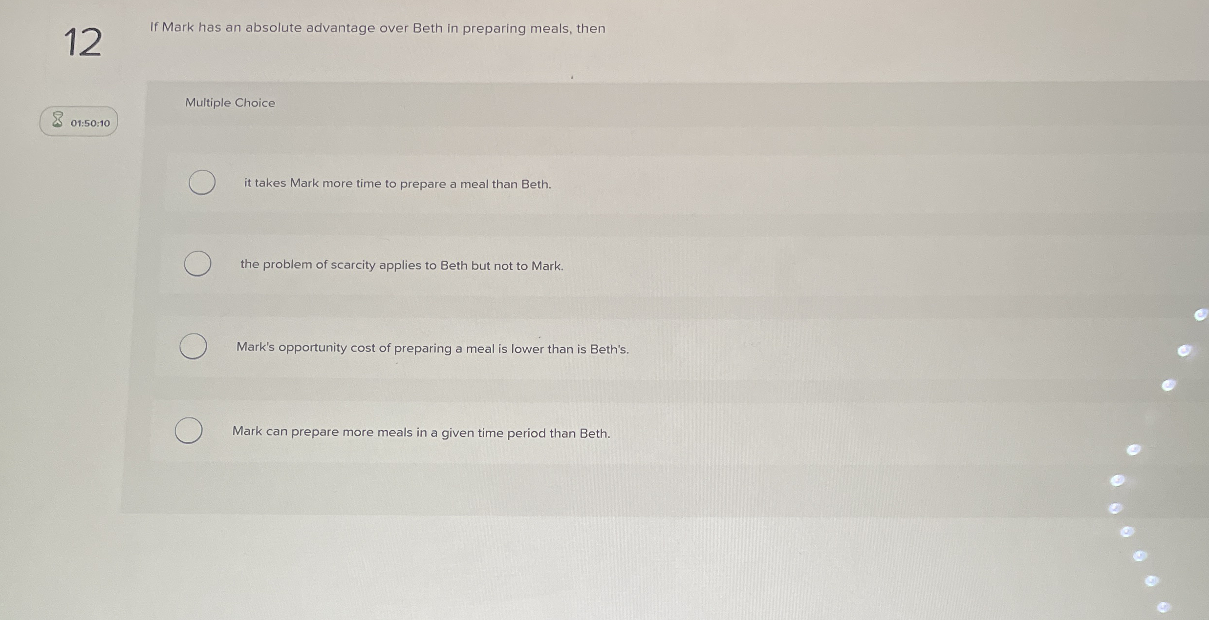 Solved 12If Mark has an absolute advantage over Beth in | Chegg.com