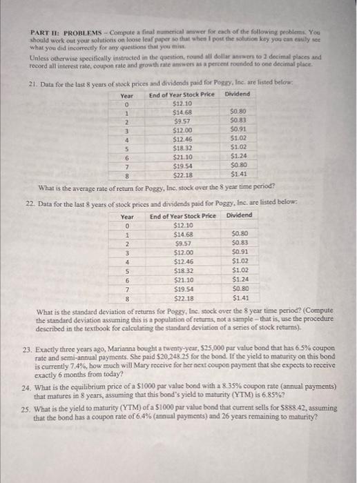 Solved PART I: MULTIPLE CHOICE - Choose the letter of the | Chegg.com