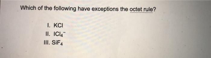 Solved Which of the following have exceptions the octet | Chegg.com