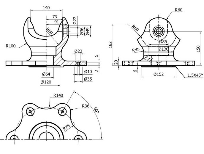 Solved Create this part using SOLID EDGE software: Show | Chegg.com