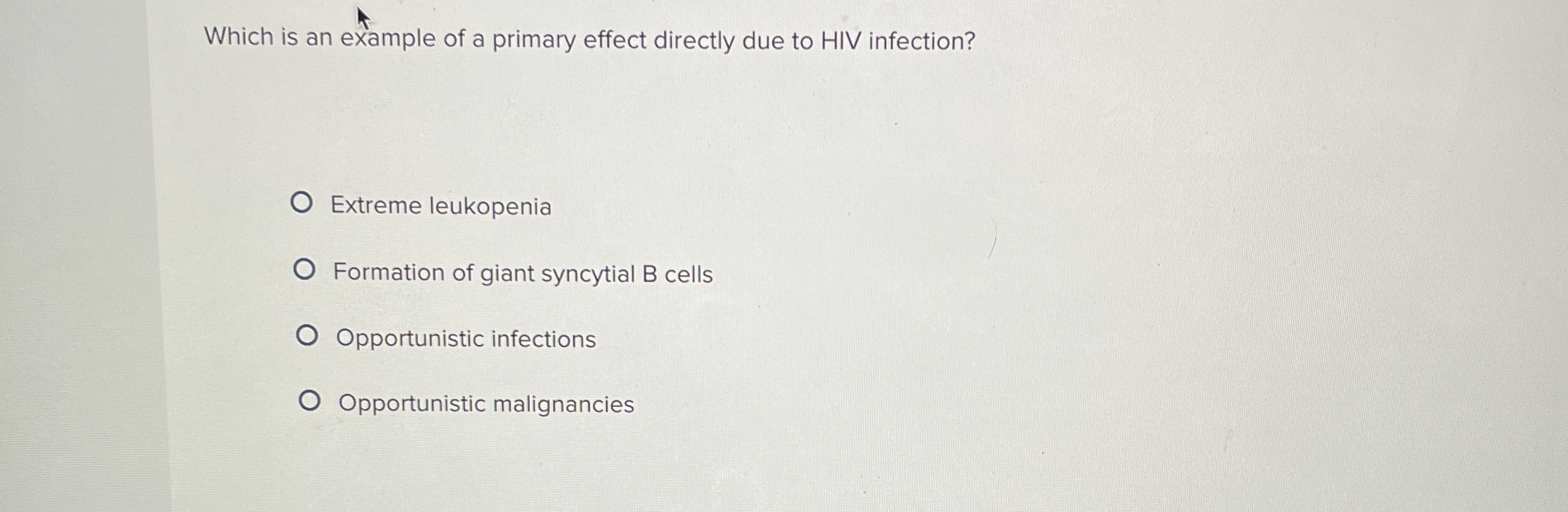Solved Which is an example of a primary effect directly due | Chegg.com