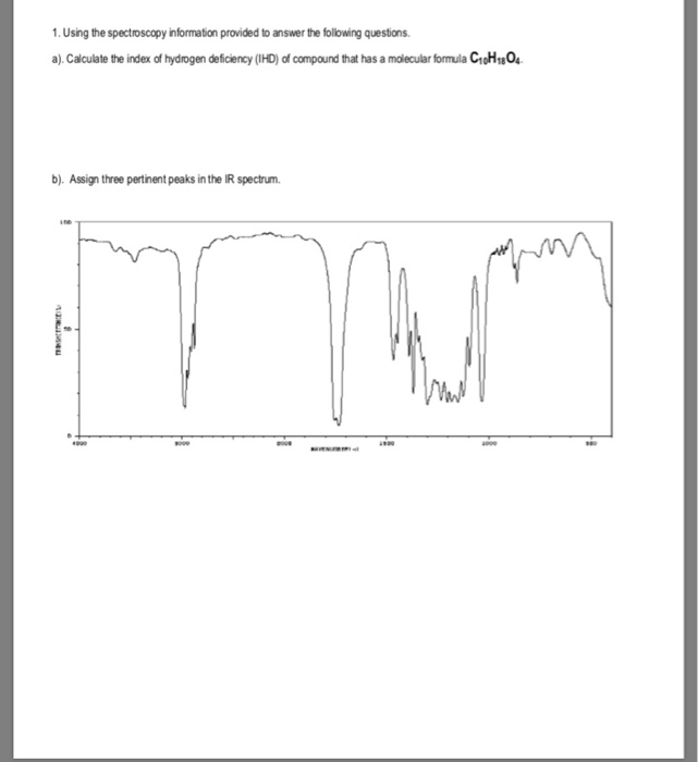 Solved Example of how to show your work The IR shows an C=0 | Chegg.com