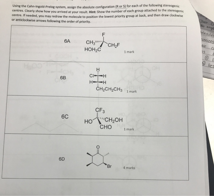Solved using the Cahn-Ingold-Prelog system, assign the | Chegg.com