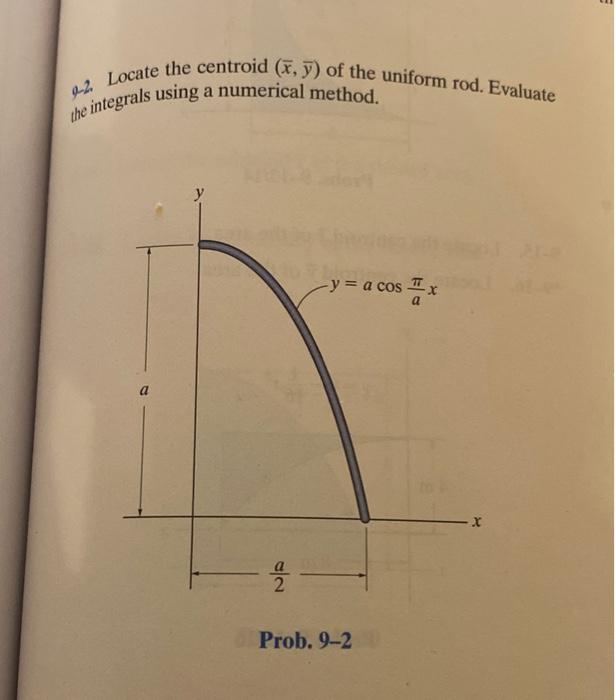 Solved 0-2. Locate the centroid (x, y) of the uniform rod. | Chegg.com