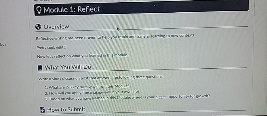 Solved Module 1: ReflectOverviewReflective writing has been | Chegg.com