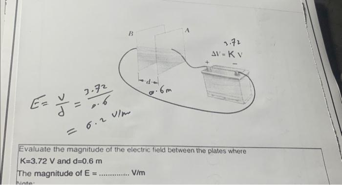 Solved Evaluate the magnitude of the electric field between | Chegg.com
