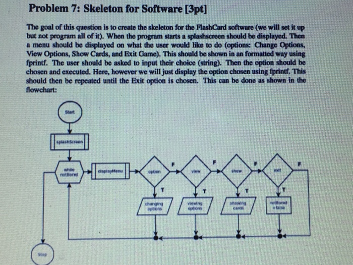Problem 7: Skeleton for Software (3pt] The goal of | Chegg.com