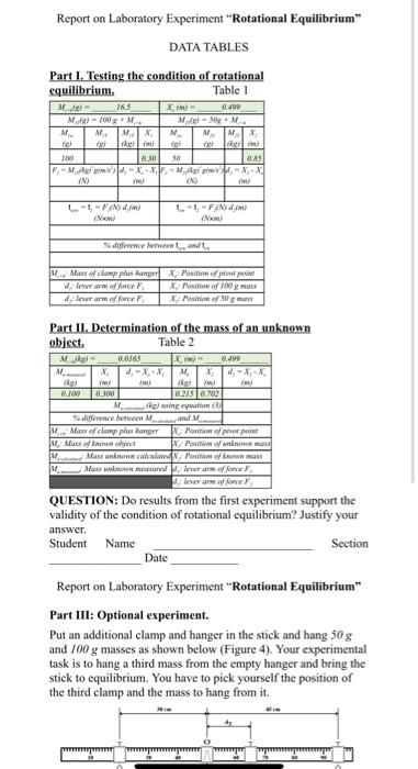 Solved Report on Laboratory Experiment "Rotational | Chegg.com