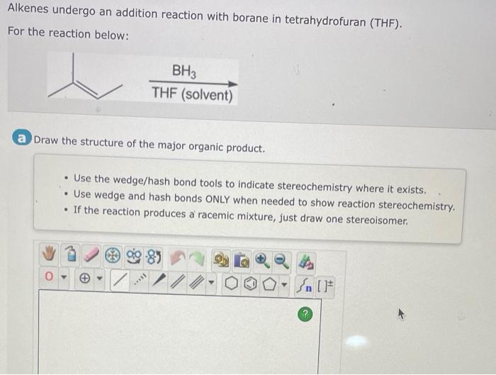 Solved Alkenes undergo an addition reaction with borane in | Chegg.com