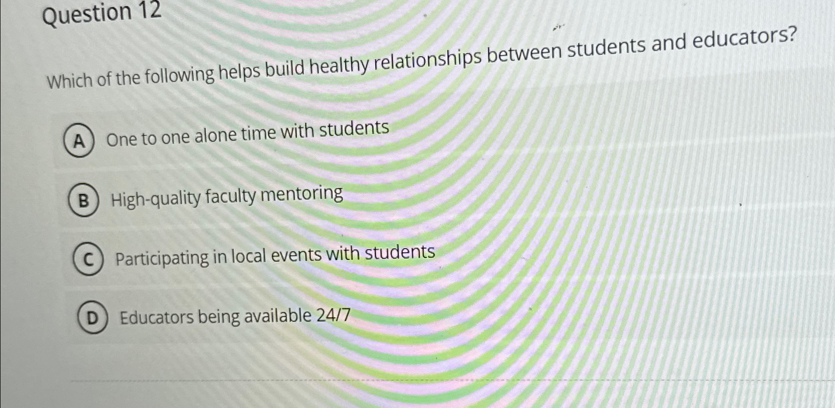 Solved Question 12Which of the following helps build healthy | Chegg.com