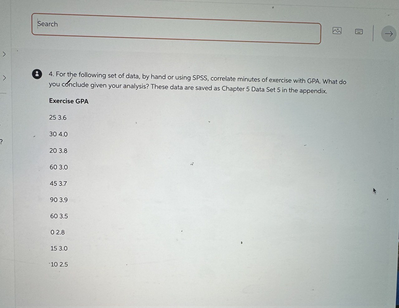Solved 8 4. ﻿For the following set of data, by hand or using | Chegg.com