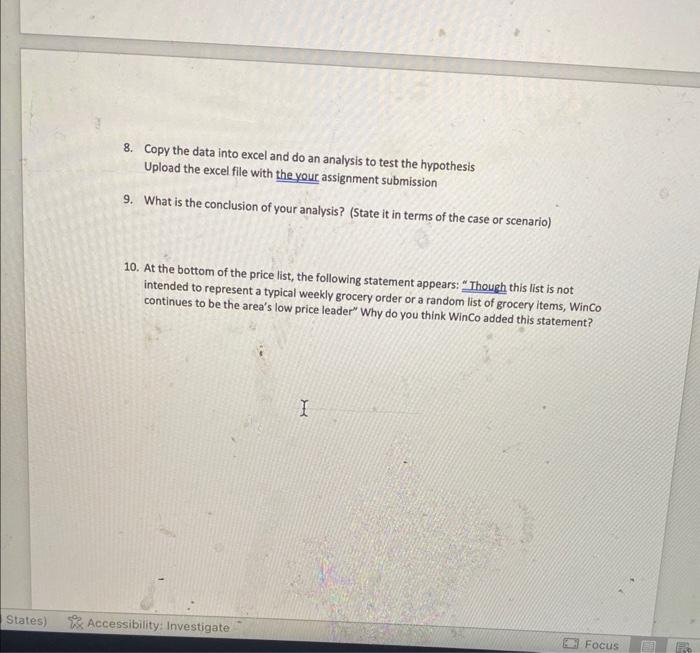 Excel Assignment Texas Health Harris Methodist | Chegg.com