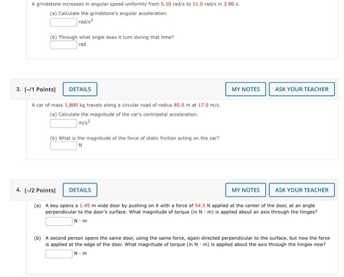 Solved A grindstone increases in angular speed uniformly | Chegg.com