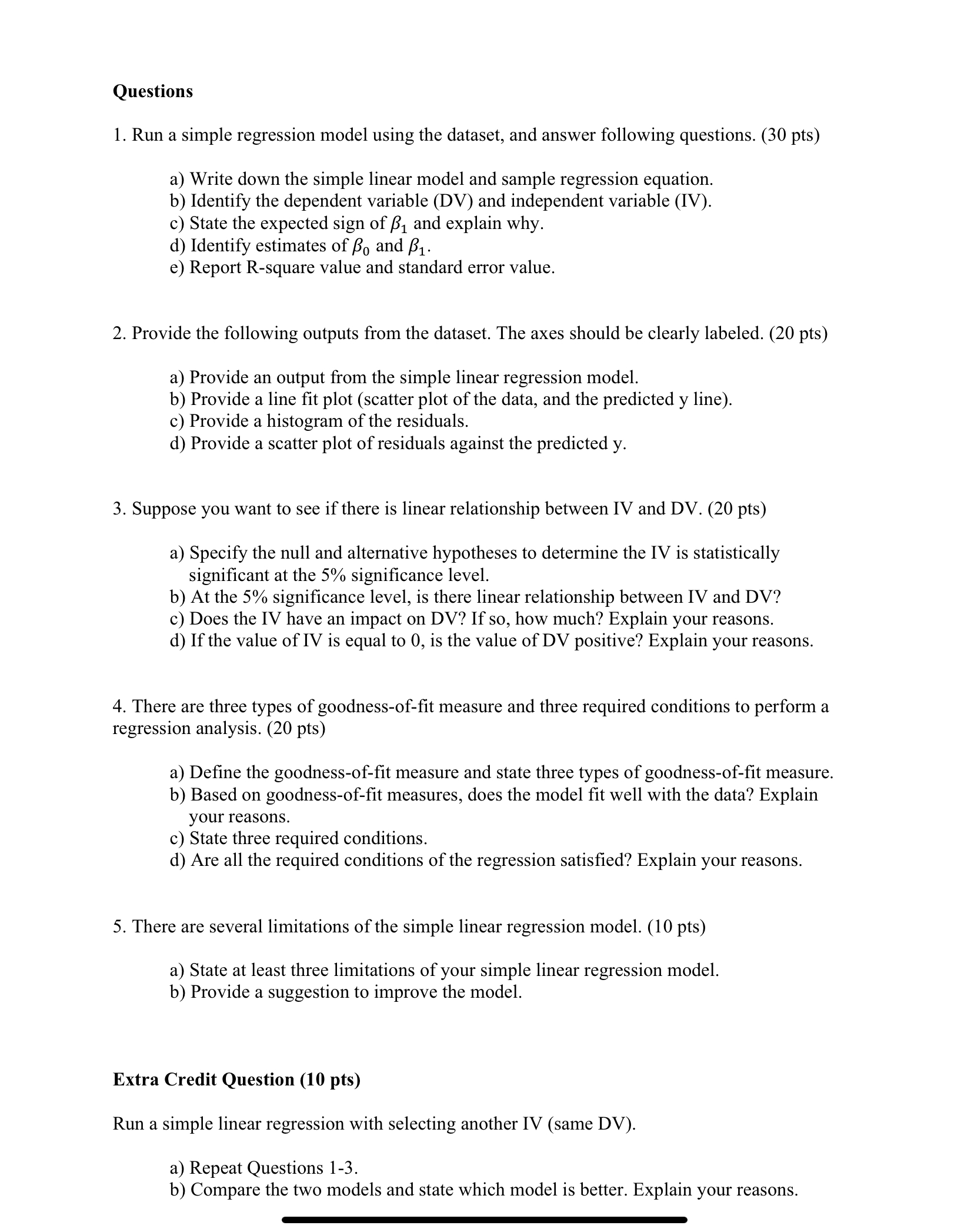 Solved Questionsrun A Simple Regression Model Using The
