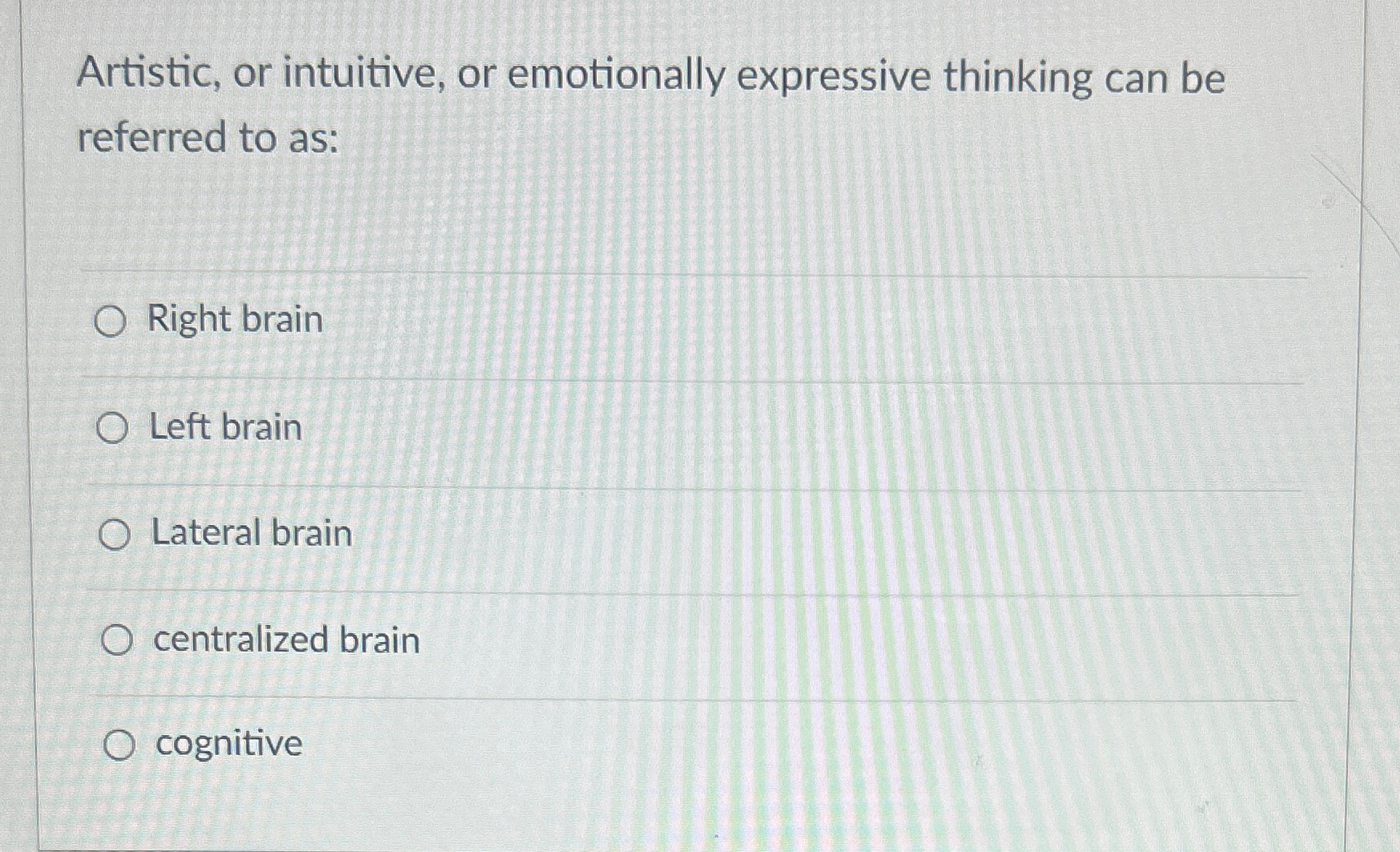 Solved Artistic Or Intuitive Or Emotionally Expressive