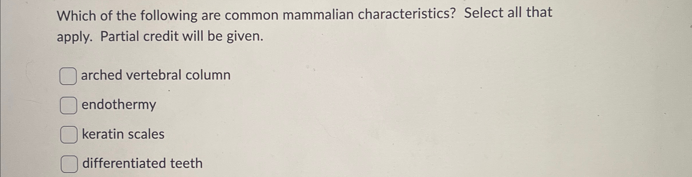 Solved Which of the following are common mammalian | Chegg.com