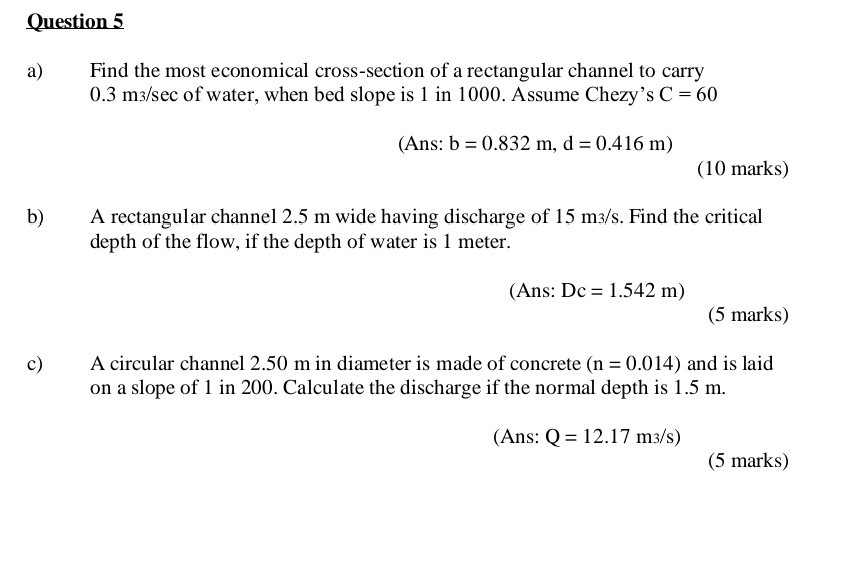 Solved Question 5 a) Find the most economical cross-section | Chegg.com