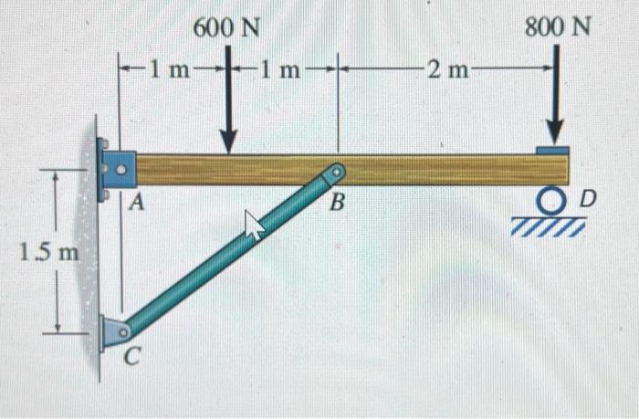 Solved Problem 4. Draw the free-body diagram of beam ABD | Chegg.com