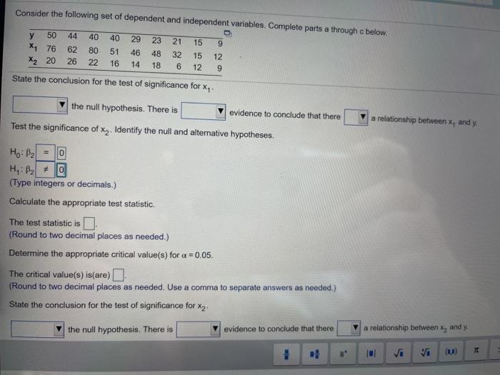 Solved wete Consider the following set of dependent and | Chegg.com