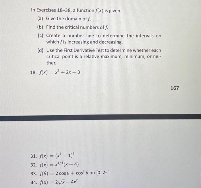 Solved In Exercises 18−38, a function f(x) is given. (a) | Chegg.com