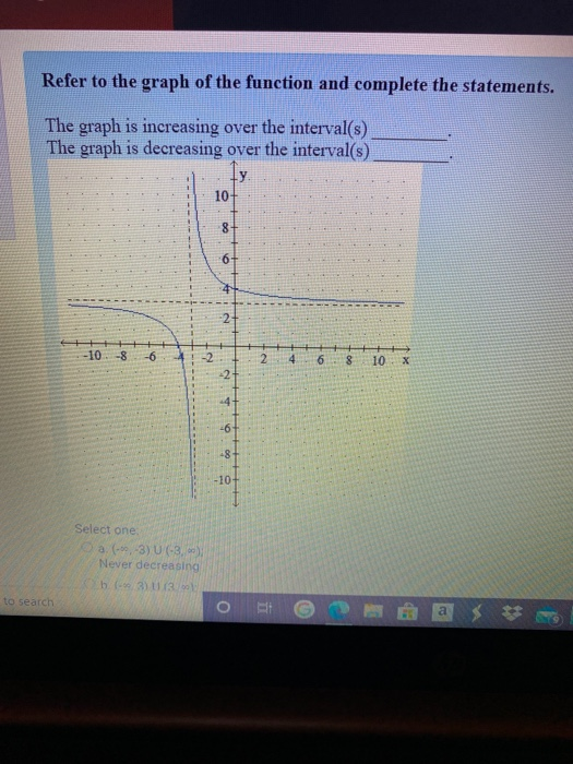 Solved Refer to the graph of the function and complete the | Chegg.com