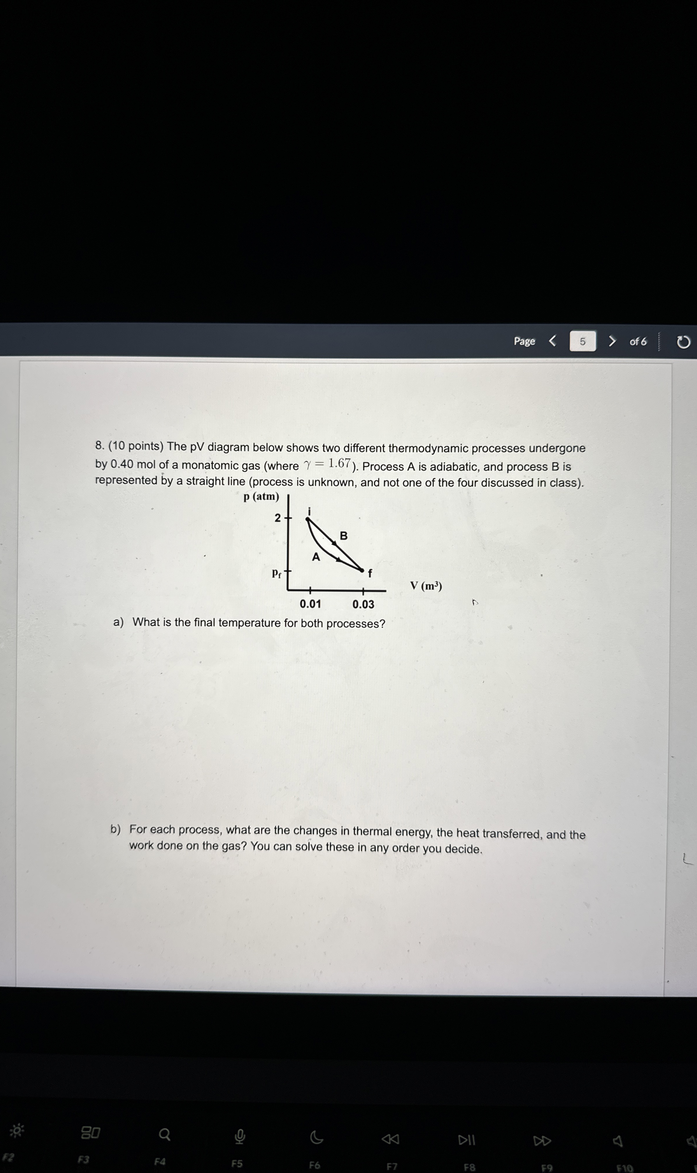 Solved (10 ﻿points) ﻿The pV diagram below shows two | Chegg.com