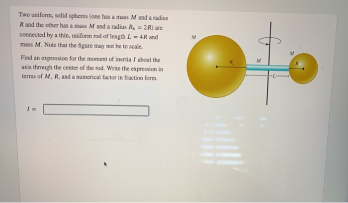 Solved M Two uniform, solid spheres (one has a mass M and a | Chegg.com