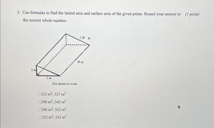 Solved 3. Use formulas to find the lateral area and surface | Chegg.com