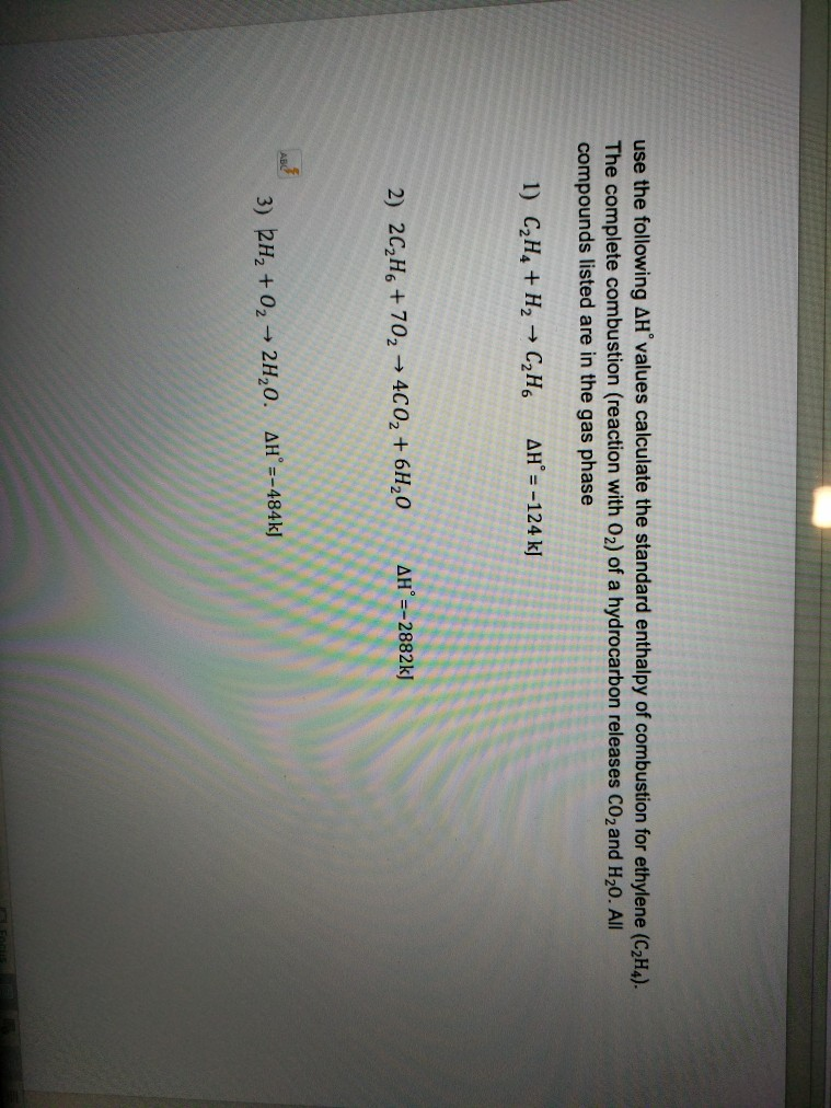 Solved use the following AH' values calculate the standard | Chegg.com