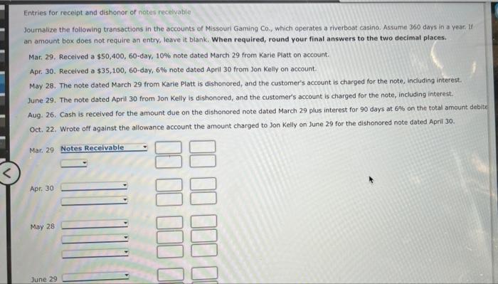 Solved Entries for receipt and dishonor of notes receivable | Chegg.com